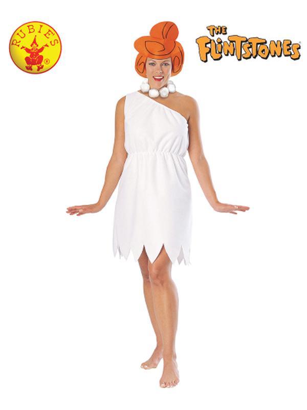 Wilma Flintstone Costume With Wig And Necklace Standard Size