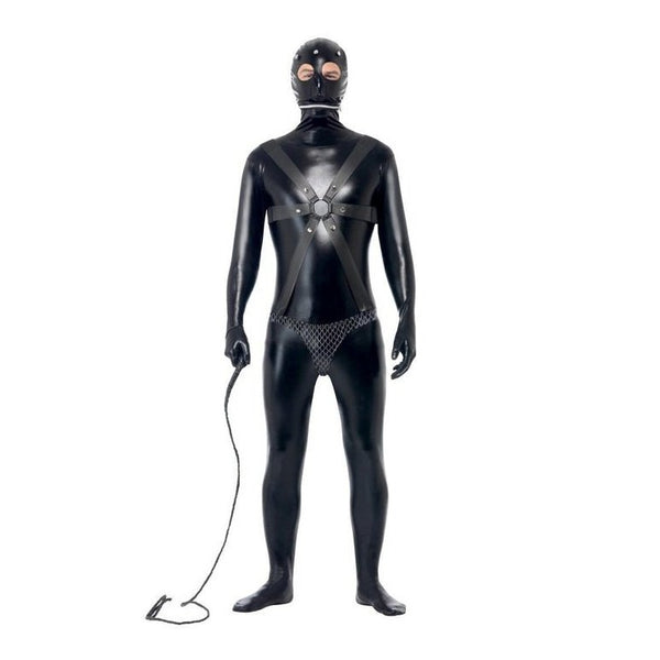 Black Gimp Bodysuit with Straps & Chainmail Pants – Jokers Costume Mega ...